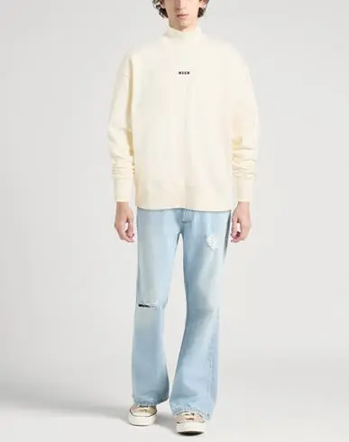 MSGM Cotton Turtleneck Sweatshirt - Cream