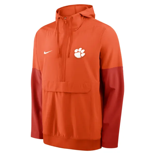 Nike Clemson College Anorak 1/2-zip Hooded Jacket - Orange