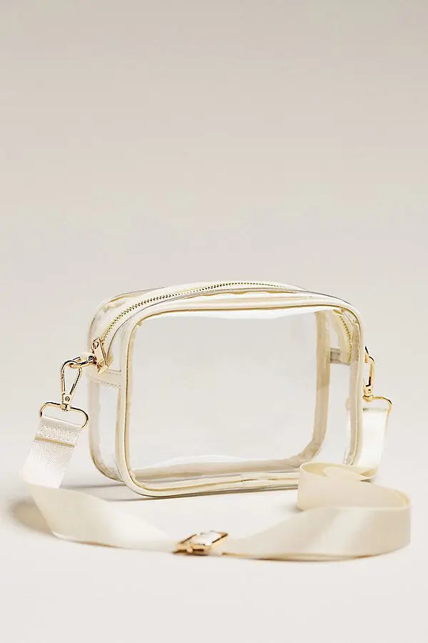 Anthropologie Clear Stadium Crossbody Bag - Cream