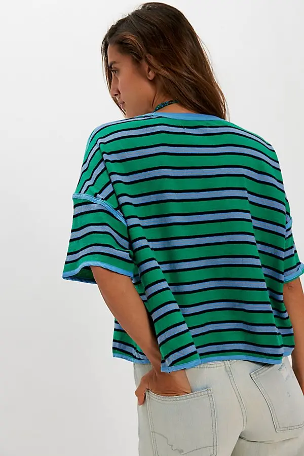 Free People We The Free Clean Rugby Tee - Clover Combo