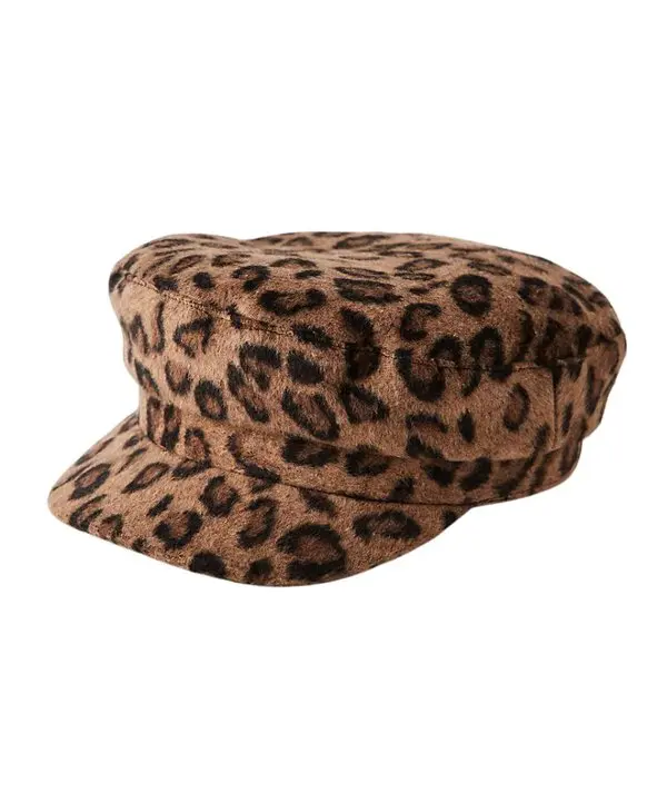 Free People 90's Leopard Cadet Hat - Moss