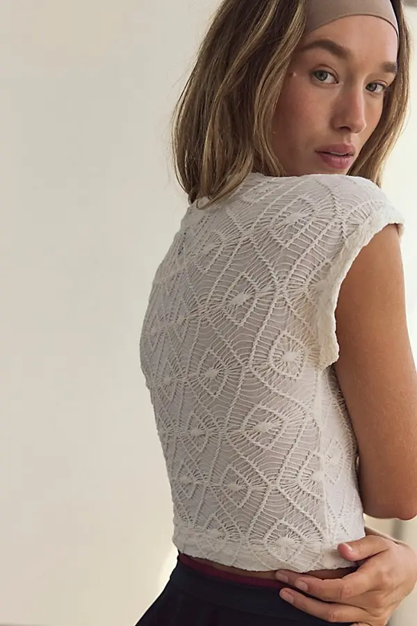 Free People Devoted Crochet Tee