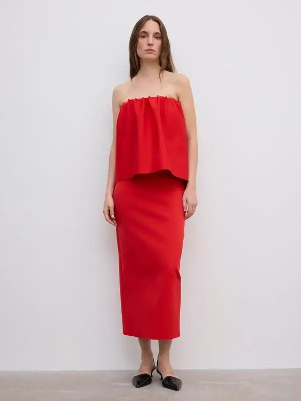HOUSE OF DAGMAR Rouched Tube Dress - Red
