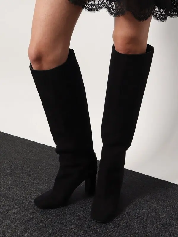 Dolce & Gabbana Suede Knee High Boots