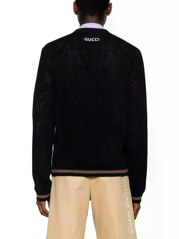 Gucci Web-stripe Trim Cardigan