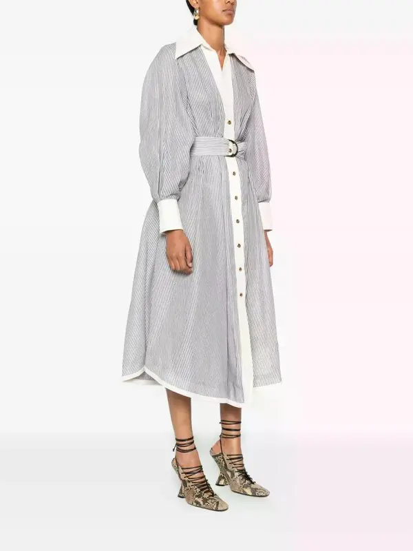 Zimmermann Striped Belted Shirt Dress