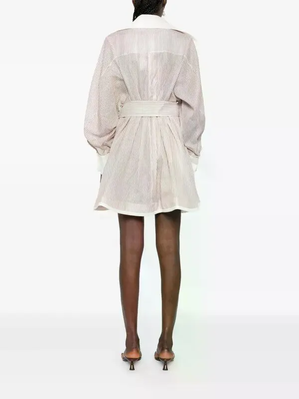 Zimmermann Hypnotic Tuck Belted Mini Shirt Dress