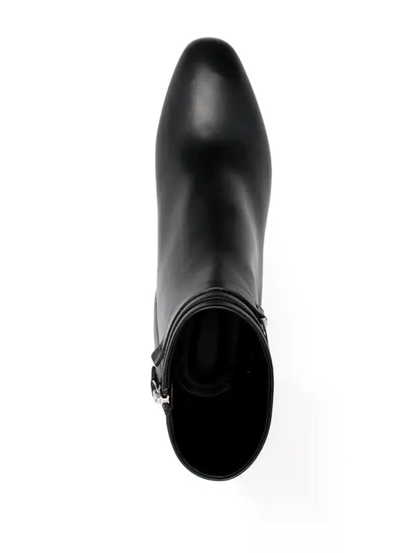 FERRAGAMO Vara Chain Leather Ankle Boots