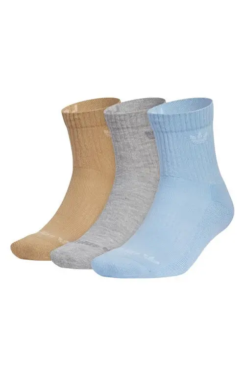 Adidas Trefoil Performance Crew Socks 3-pack - Brown/heather Grey/ash Blue