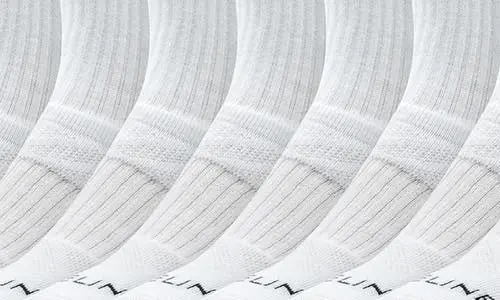 STRIDELINE 8-pack Half Calf Socks - White