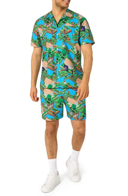 Opposuits Minecraft™ Overworld Camp Shirt & Drawstring Shorts Set