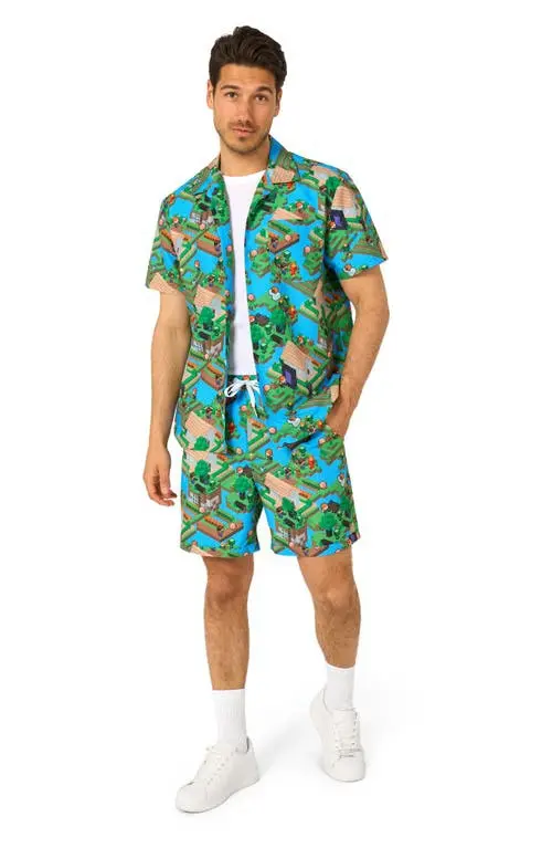 Opposuits Minecraft™ Overworld Camp Shirt & Drawstring Shorts Set