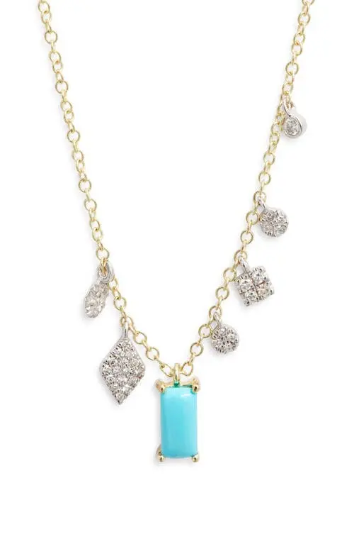 Meira T Turquoise And Diamond Necklace - Yellow