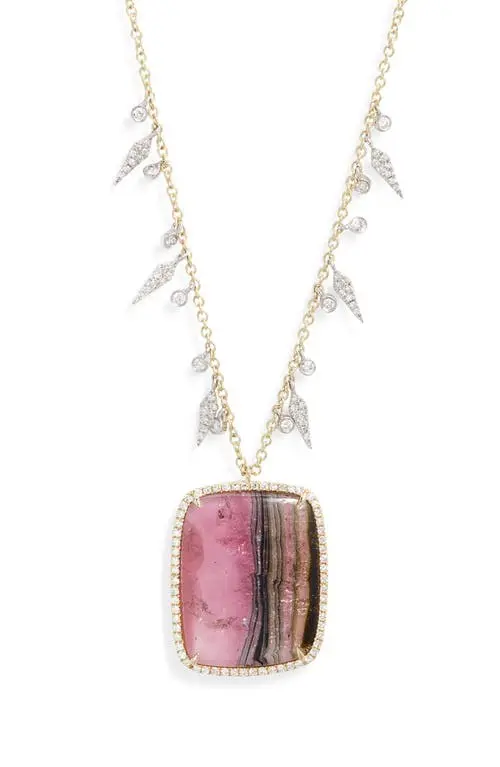 Meira T Tourmaline And Diamond Pendant Necklace - Yellow