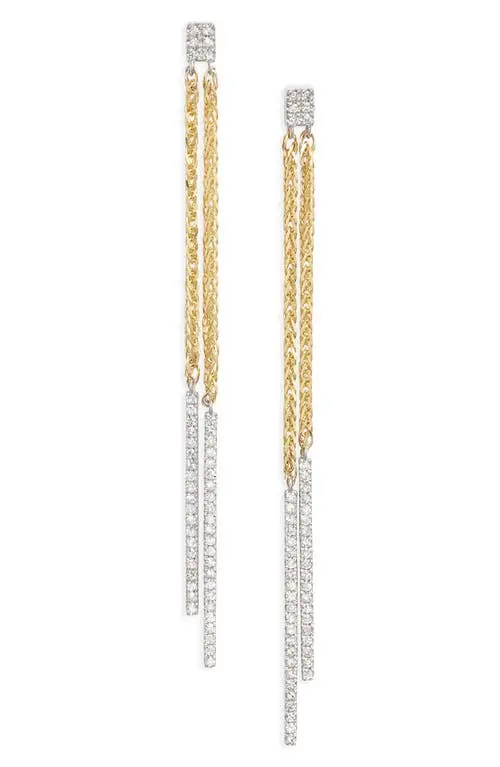 Meira T Diamond Pavé Chain Drop Earrings - Yellow Gold