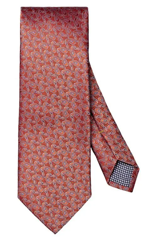 Eton Paisley Silk Tie - Medium Orange