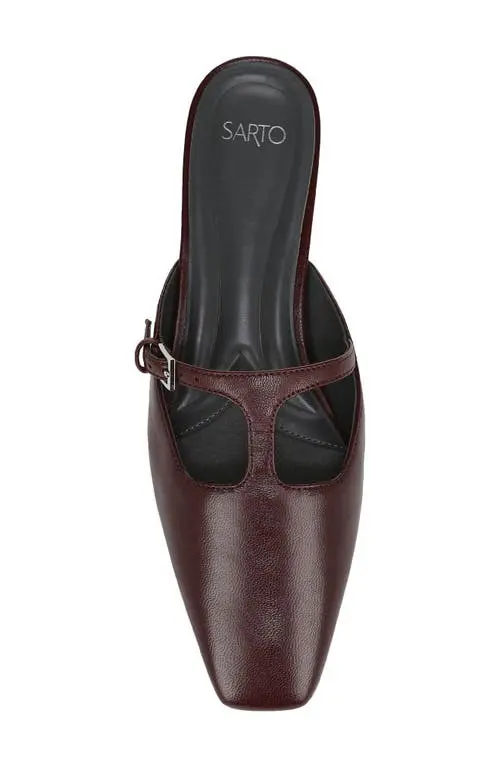 Franco Sarto Dorthea T-strap Mule - Oxblood Red