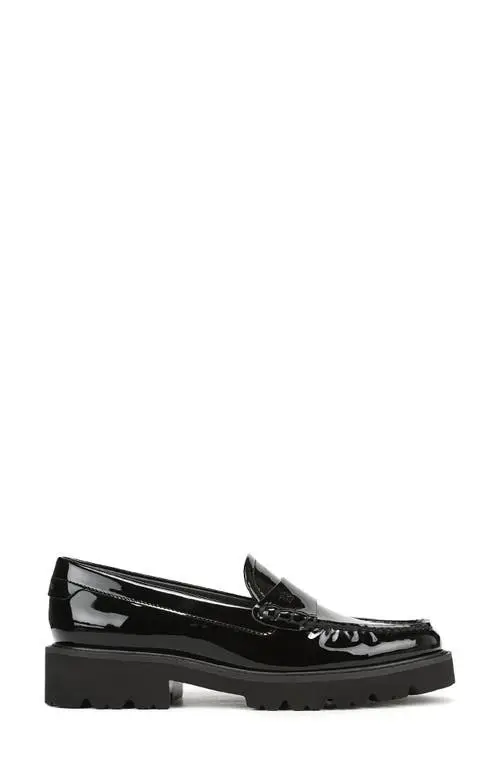 Franco Sarto Patent Loafer With Lug Sole - Black