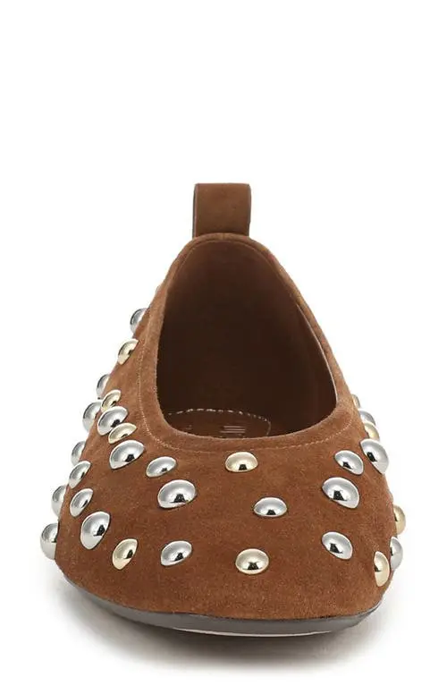 27 EDIT NATURALIZER Carla Studded Ballet Flat - Dark Chestnut Brown
