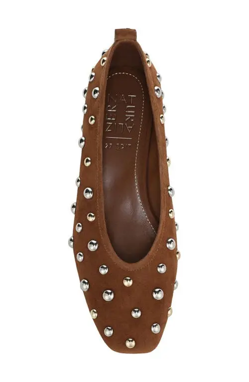 27 EDIT NATURALIZER Carla Studded Ballet Flat - Dark Chestnut Brown