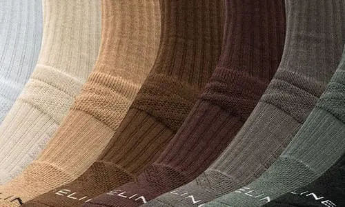 STRIDELINE Assorted Half Calf Socks 8-pack - Earth Tones Multi