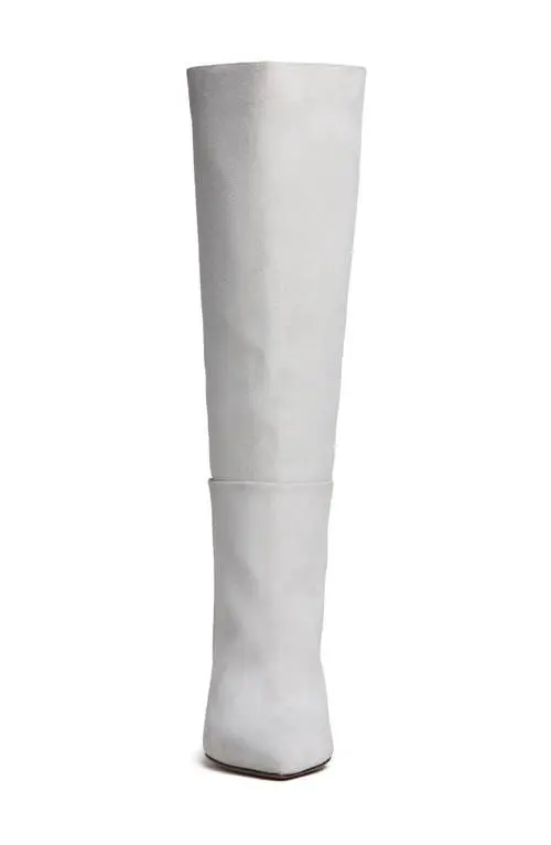 BEAUTIISOLES Yara Pointed Toe Knee High Boots - Off White