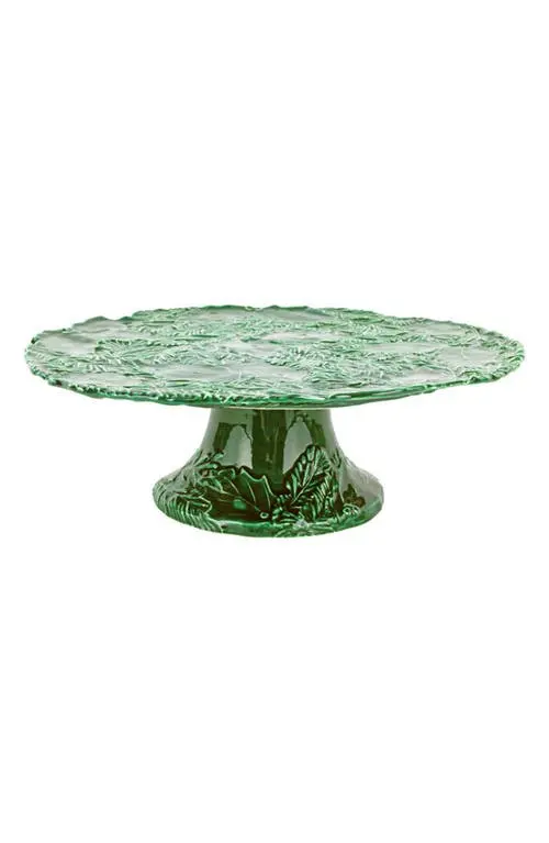 VIETRI Lastra Green Figural Cake Stand