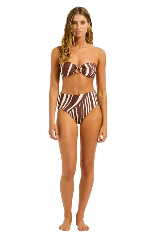 Seafolly Ring Front Bandeau Bikini Top - Cocoa