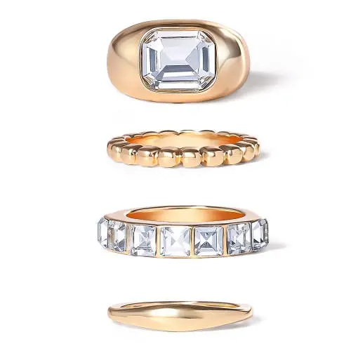 Jessica Simpson Set Of 4 Stackable Rings