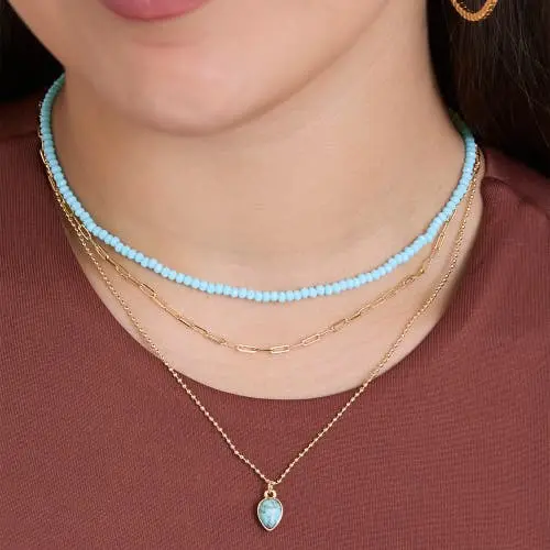Jessica Simpson Beaded Layered Necklace