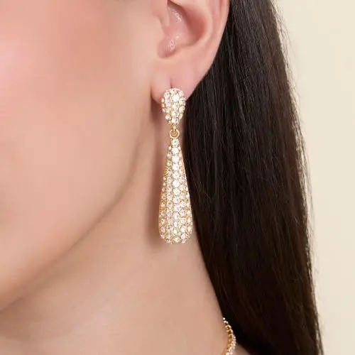 Jessica Simpson Crystal Pave Teardrop Earrings