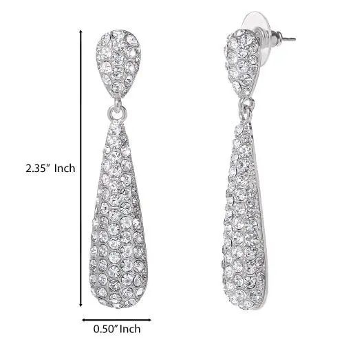 Jessica Simpson Crystal Pave Teardrop Earrings