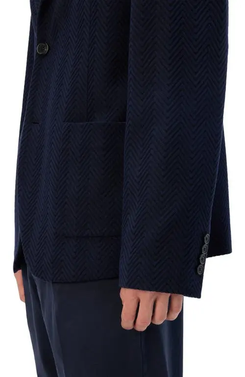 Missoni Single-breasted Jacket With Zigzag Pattern - Blue