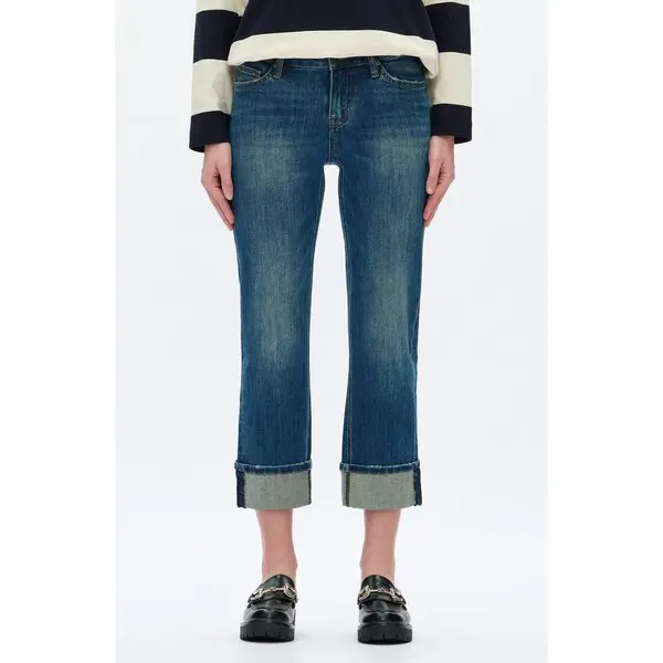 BAYEAS Cuffed Straight Leg Jeans