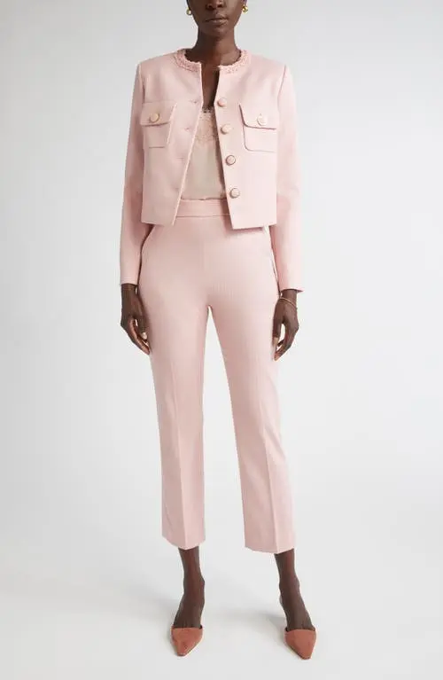 St. John Stretch Twill Crop Pants - Pink