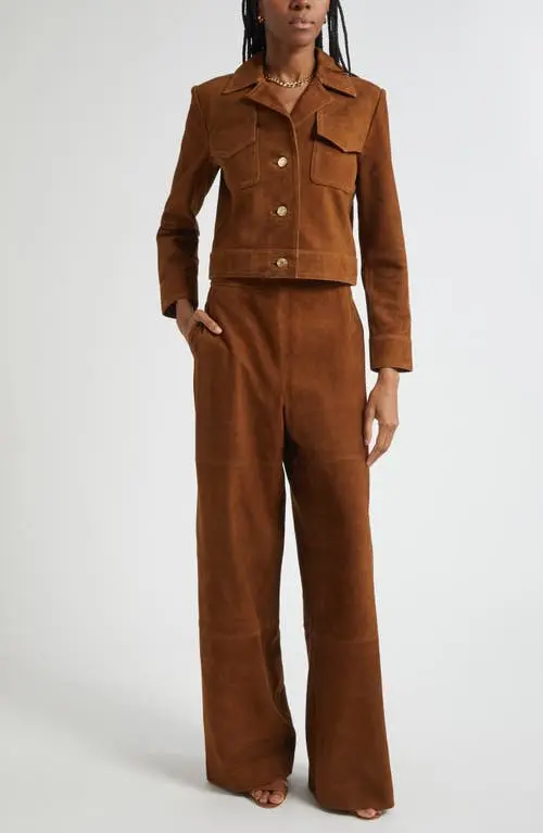 St. John Suede Wide Leg Pants