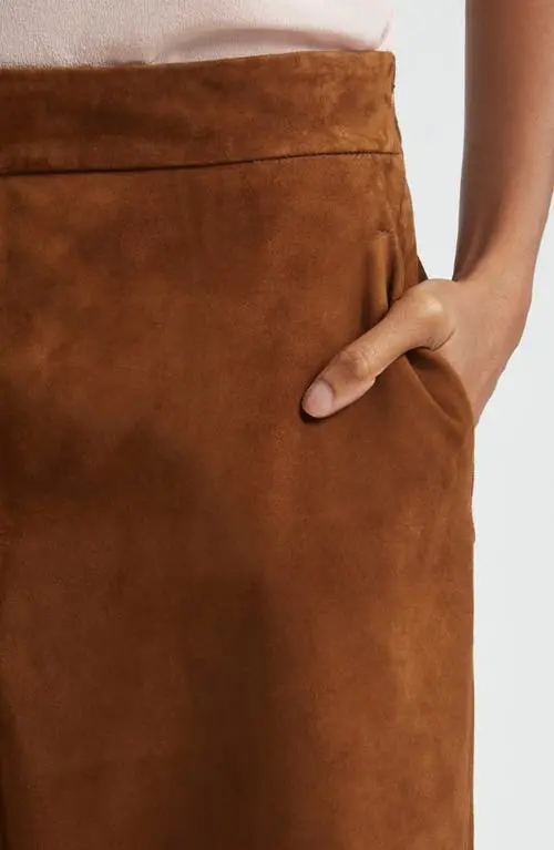 St. John Suede Wide Leg Pants
