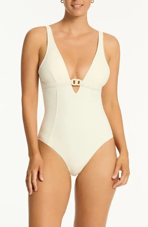 SEA LEVEL Nautique Chain Link One-piece Swimsuit - Coconut