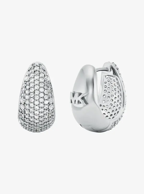Michael Kors Precious Metal-plated Brass Pavé Teardrop Huggie Earrings