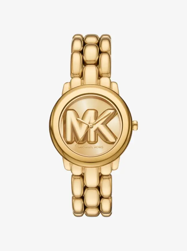 Michael Kors Phoebe -tone Stainless Steel Watch With Mk Pop Charm - Gold