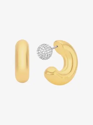 Michael Kors 2-in-1 Pavé Convertible Hoop Earrings