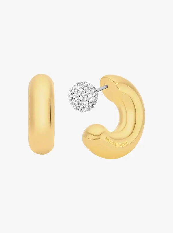 Michael Kors 2-in-1 Pavé Convertible Hoop Earrings