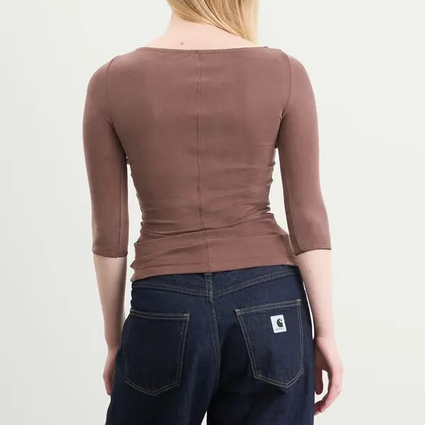 FRUITY BOOTY Second Skin 3/4 Sleeve Top - Brown