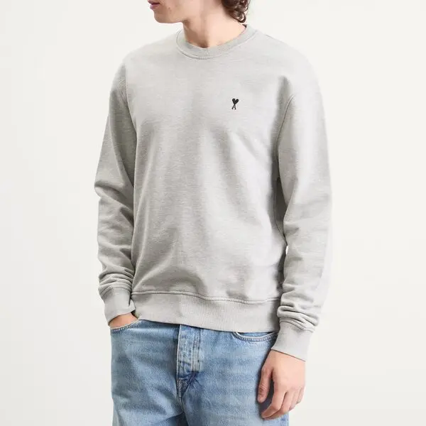 Ami Loopback Fleece Sweatshirt - Gris Cendre Chine