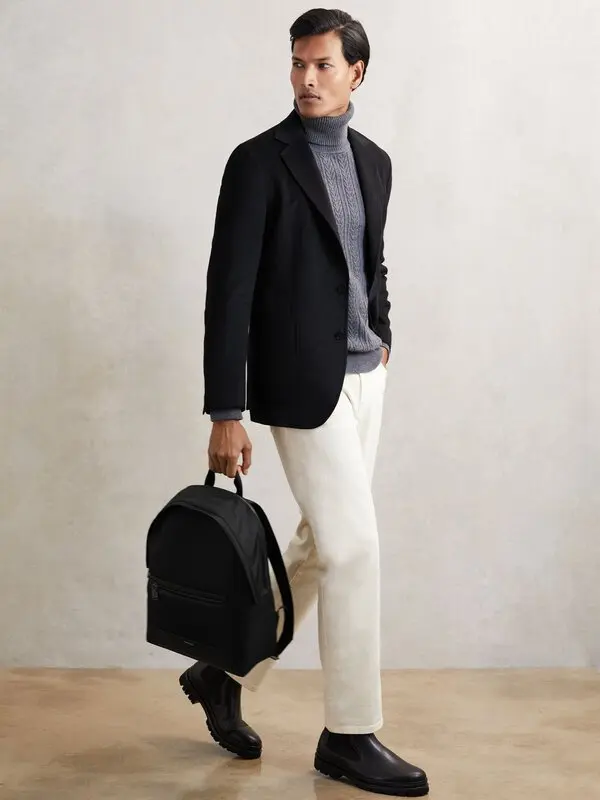 REISS Woven Zipped Backpack