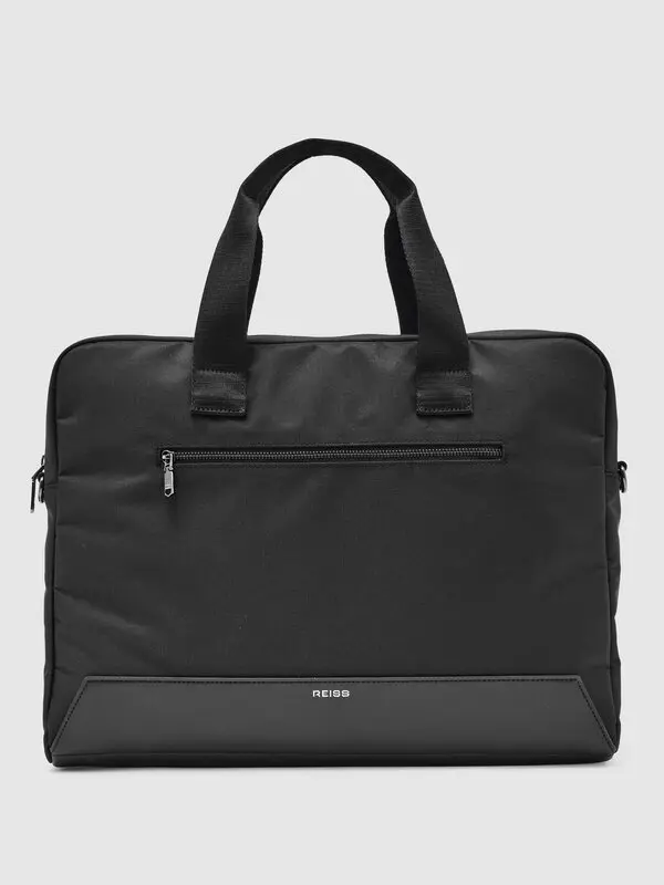 REISS Iverson Woven Briefcase - Black