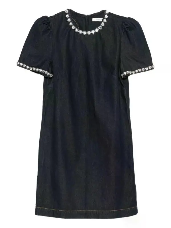 Zimmermann Embellished Denim Mini Dress - Blue
