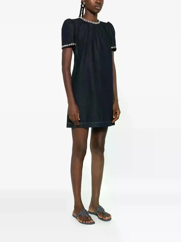 Zimmermann Embellished Denim Mini Dress - Blue