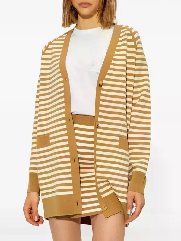 Max Mara Striped V-neck Cardigan