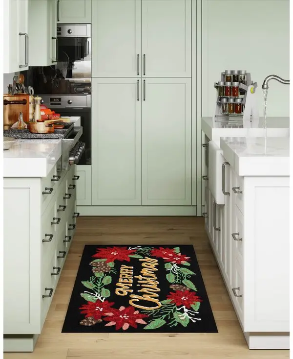LUSH DECOR Liora Manne Frontporch Merry Christmas Area Rug, 2'6 X 4